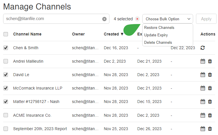 How to Bulk Edit Channels in TitanFile – TitanFile Support