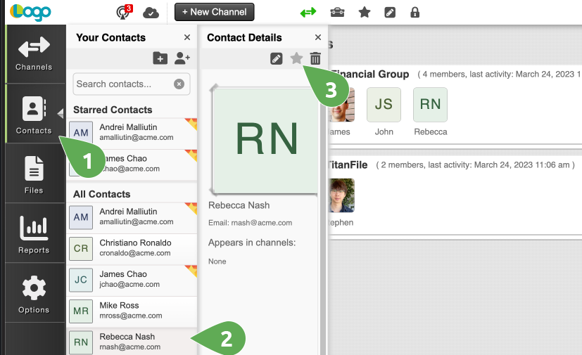 How to Star a Contact – TitanFile Support