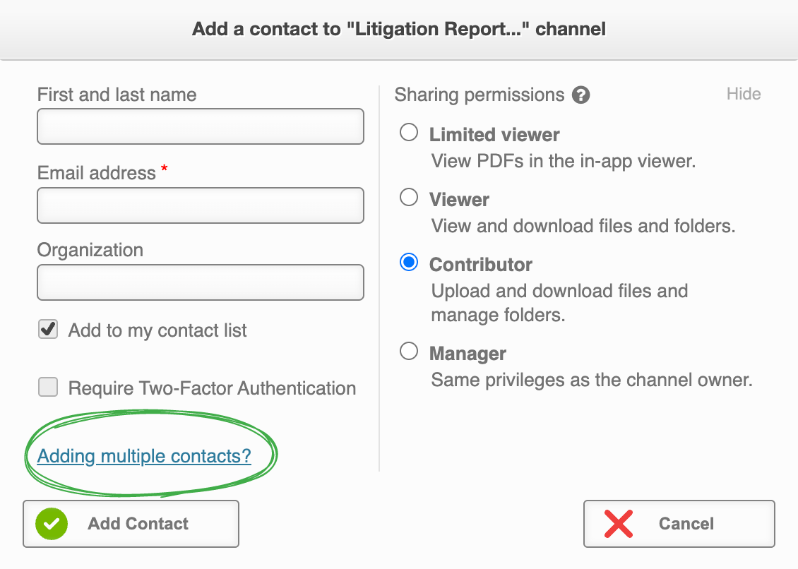 How to Add Multiple Contacts to a Channel – TitanFile Support