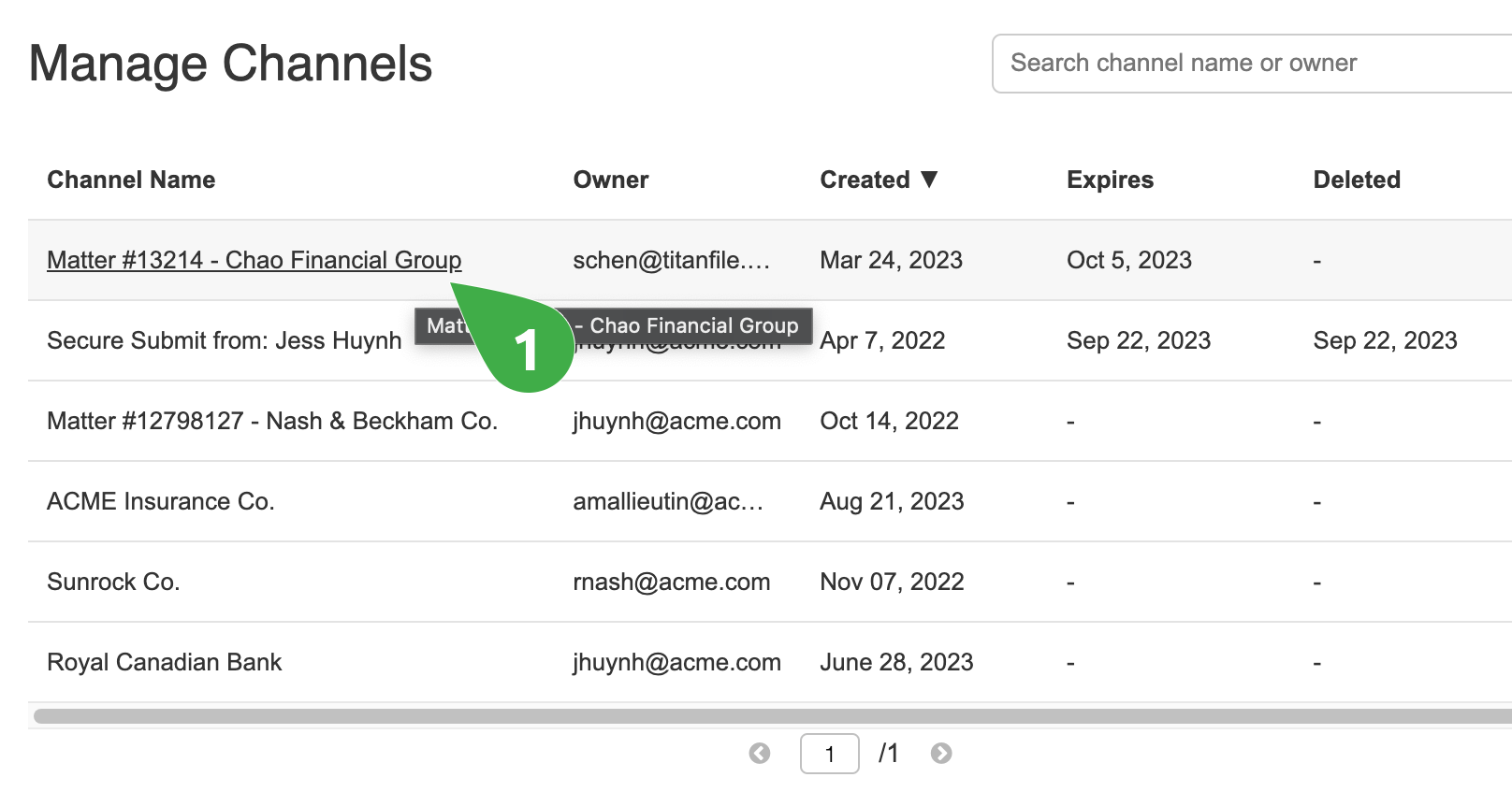 Using the Manage Channels Tab – TitanFile Support