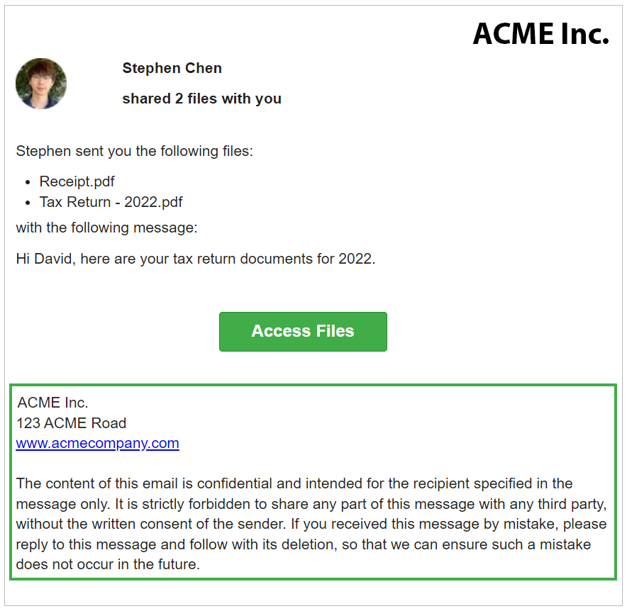 How to add a custom footer to TitanFile email notifications – TitanFile Support
