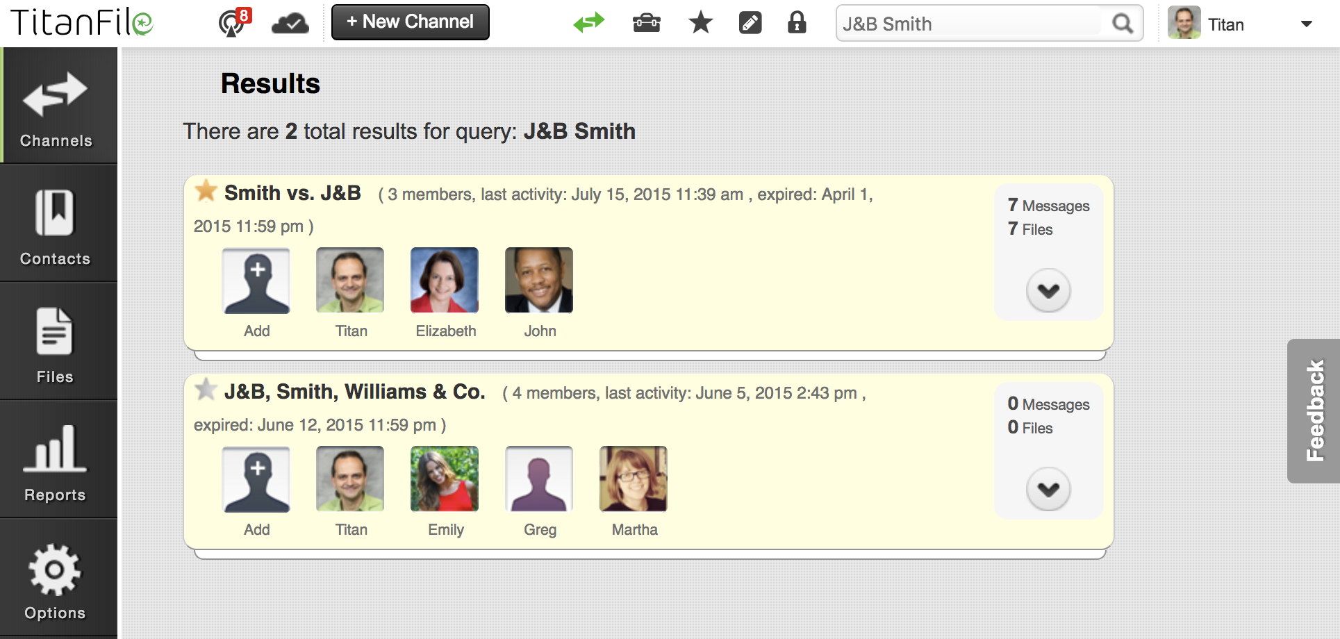How does channel search work? – TitanFile Support