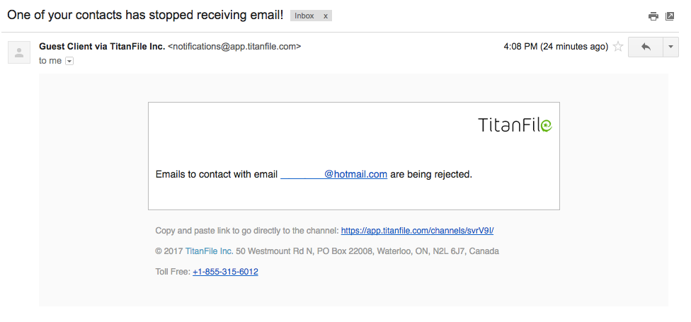 Why am I receiving a 'rejected email' error? – TitanFile Support