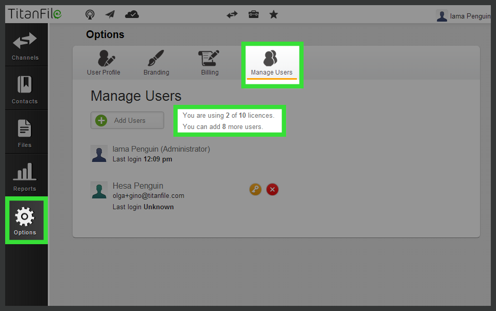 Find out how many licences you have under your acount – TitanFile Support