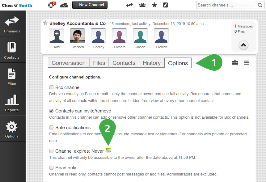 Setting your Channel to expire – TitanFile Support