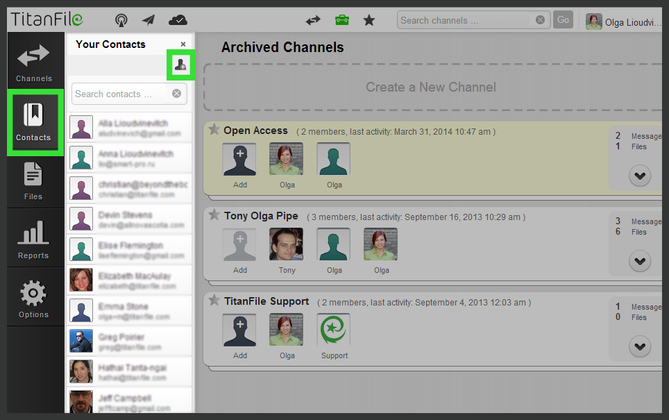 How to add contacts to "Your Contacts" panel – TitanFile Support