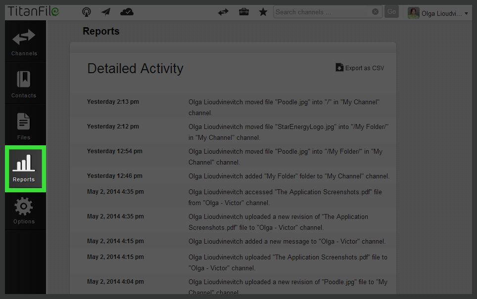 Accessing reports and activity logs – TitanFile Support